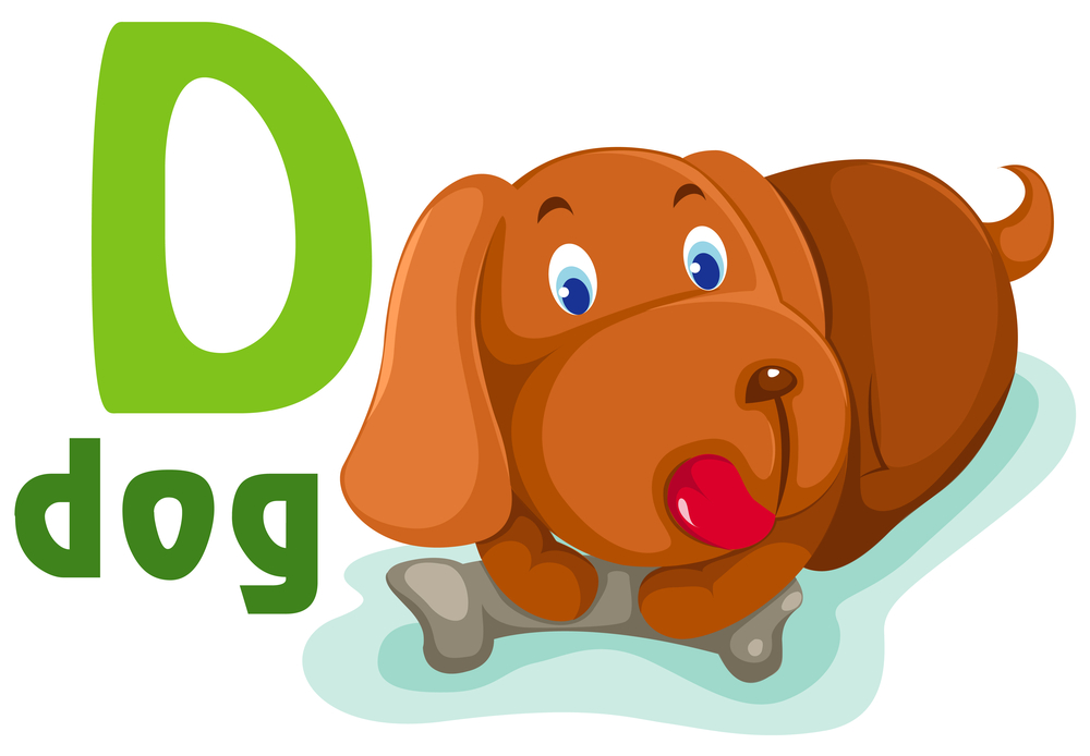 Buy alphabet d for dog Alphabets and numbers wall sticker paper poster ...
