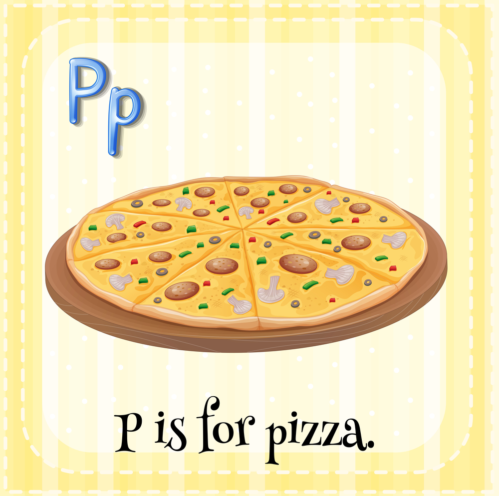 Buy alphabet p for pizza Alphabets and numbers wall sticker paper ...