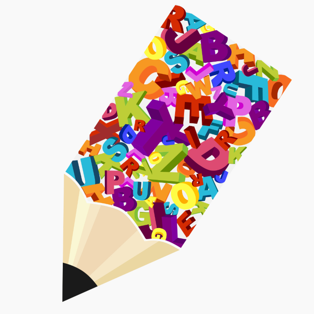 Buy alphabet pencil Alphabets and numbers wall sticker paper poster ...