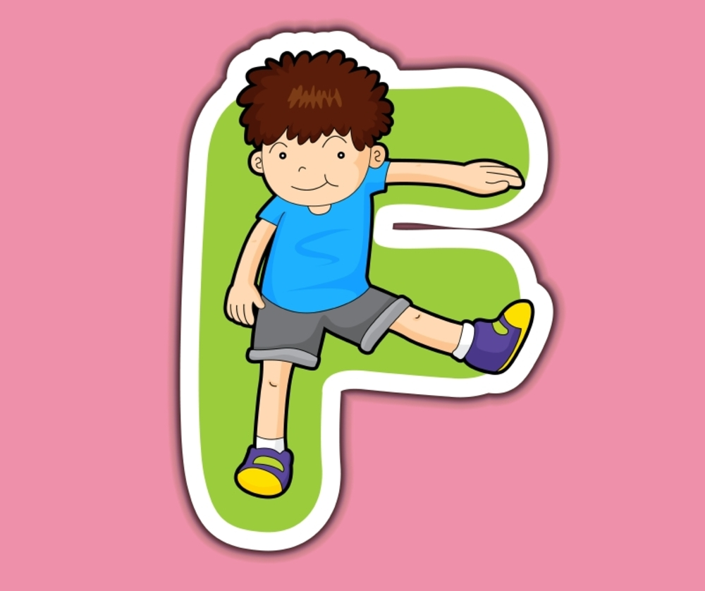 Buy human alphabet f Alphabets and numbers wall sticker paper poster ...