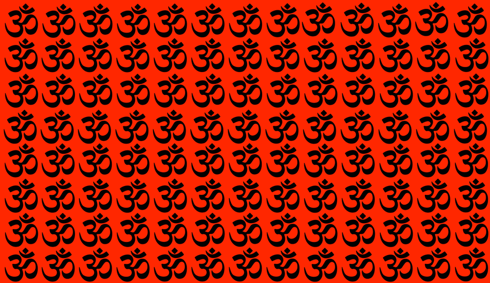 Buy red background om Hindu god Poster |Sticker Paper Poster, 12x18 ...