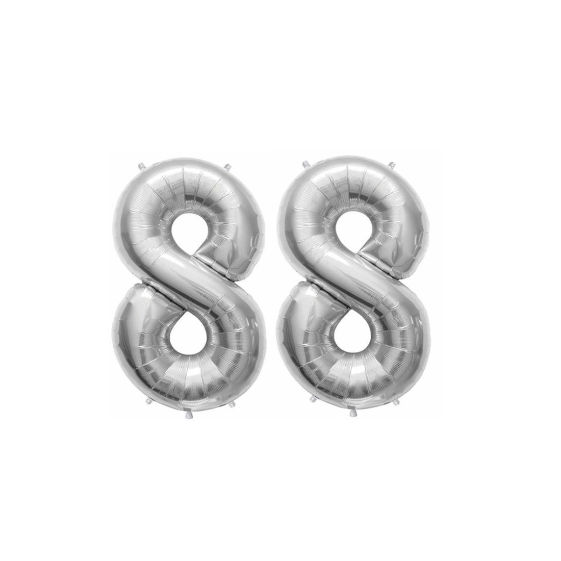 Buy Stylewell Solid Silver Color 2 Digit Number (88) 3d Foil Balloon ...