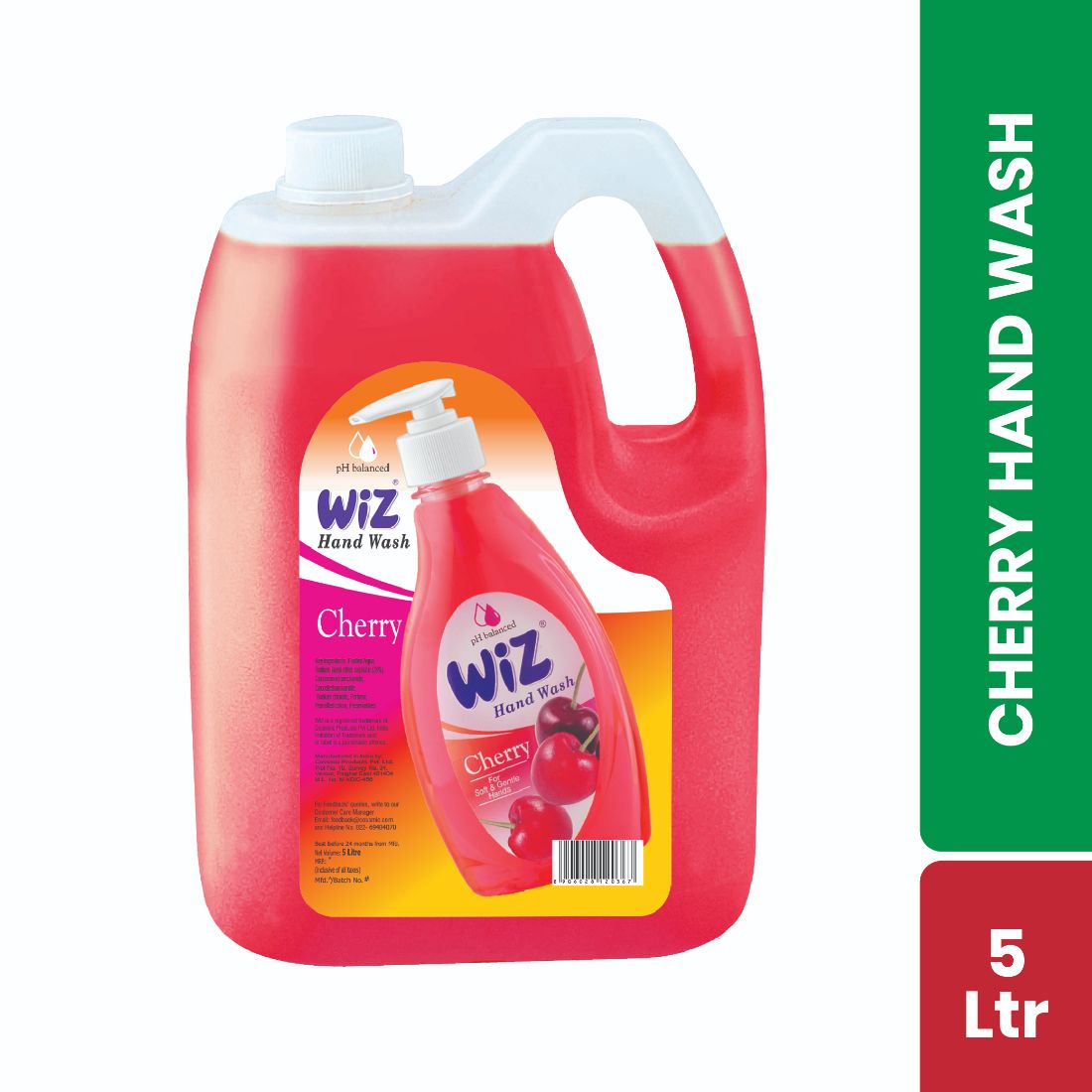 Buy Wiz pH-Balanced Hand Care Cherry Liquid Handwash Refill Can - 5 Ltr ...