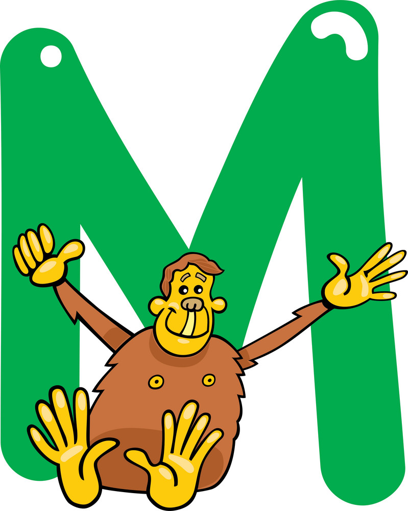 Buy M for monkey |Kids Room Posters| |Sticker Paper Poster, 12x18 Inch ...