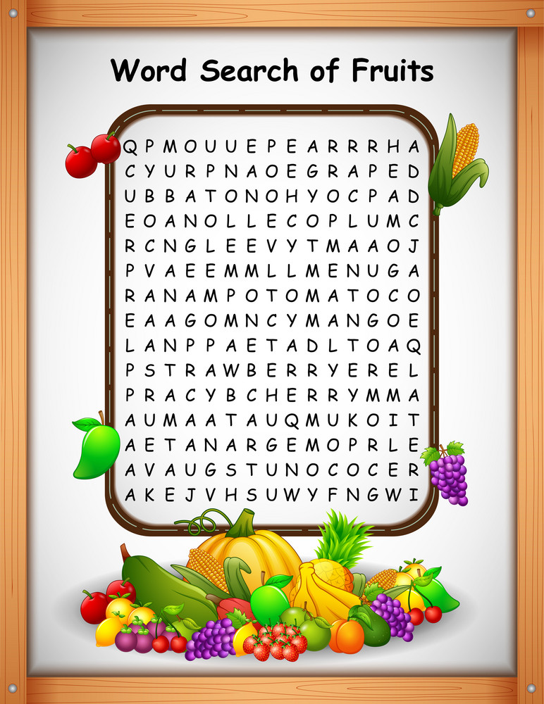 Buy word search of fruit |Kids Room Posters| |Sticker Paper Poster ...