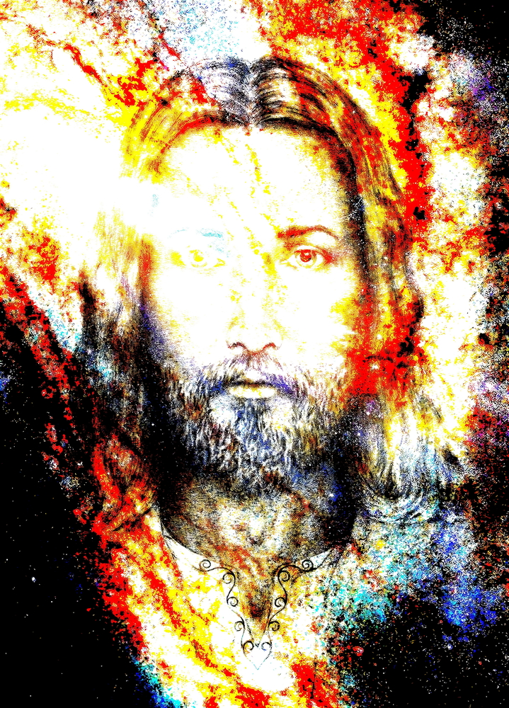 Buy Jesus Christ colored | wall poster |Sticker Paper Poster, 12x18 ...