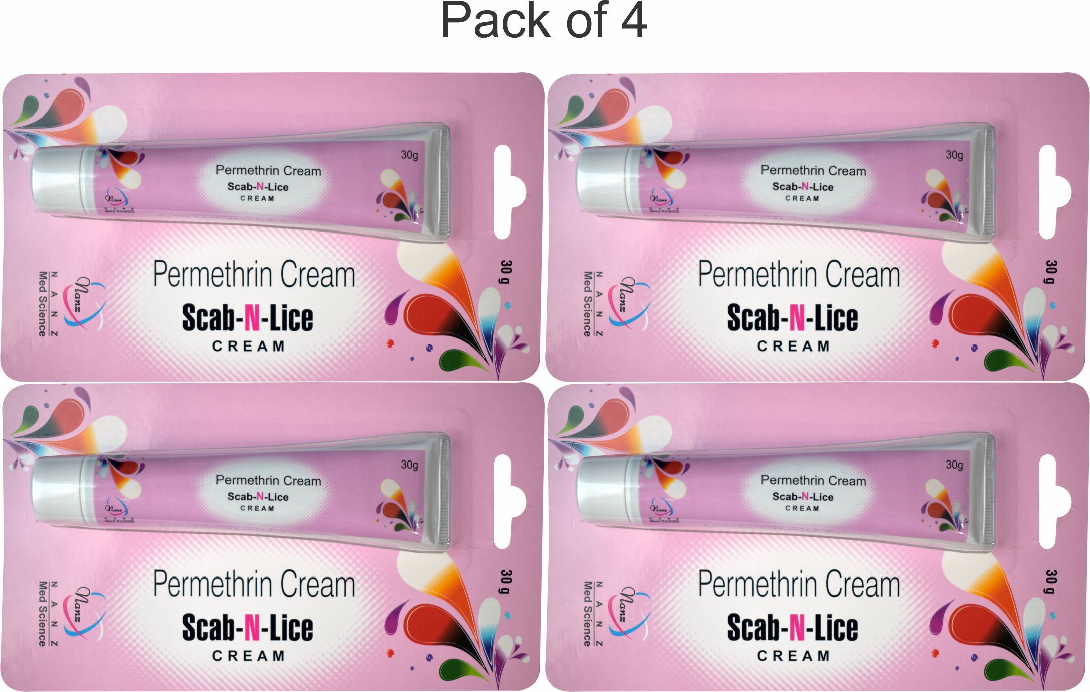 Buy Scab N Lice Permethrin Cream 30g (Pack of 4) for scabies infection ...