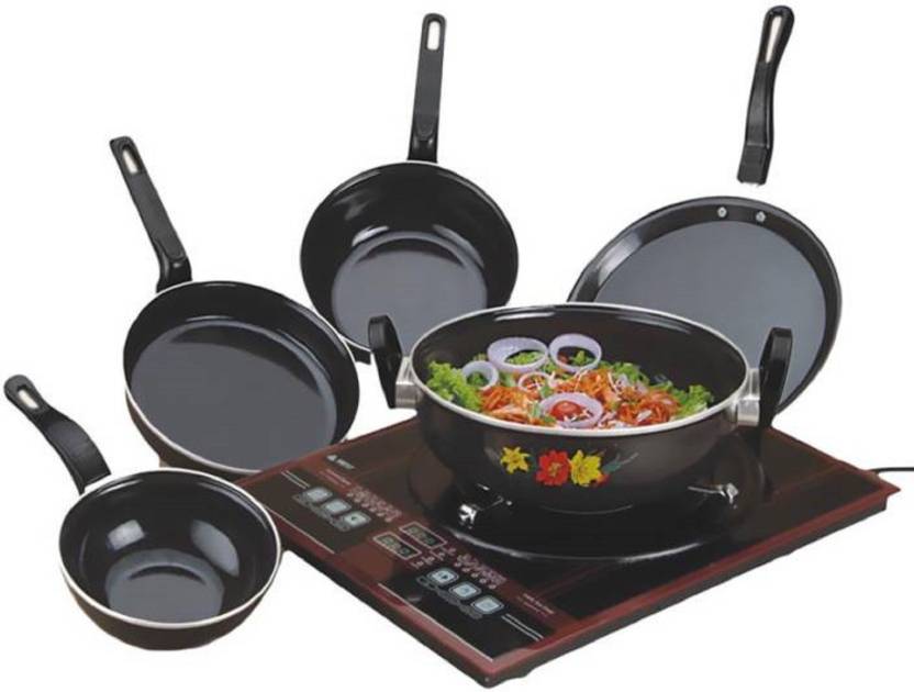Buy Rident Kitchen Cookware Set Induction Bottom Hard Coat - Set of 5 ...