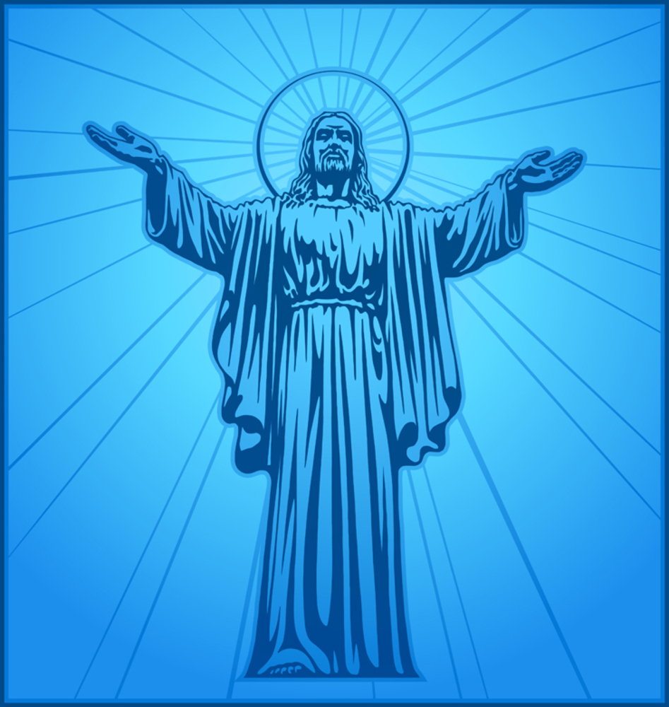 Buy Jesus Christ blue |(12x18 inch) Paper Print |Sticker Paper Poster ...