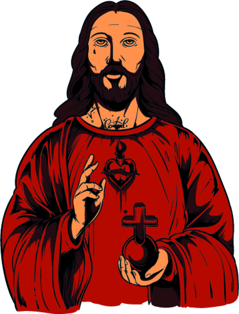 Buy Jesus Christ in red |(12x18 inch) Paper Print |Sticker Paper Poster ...