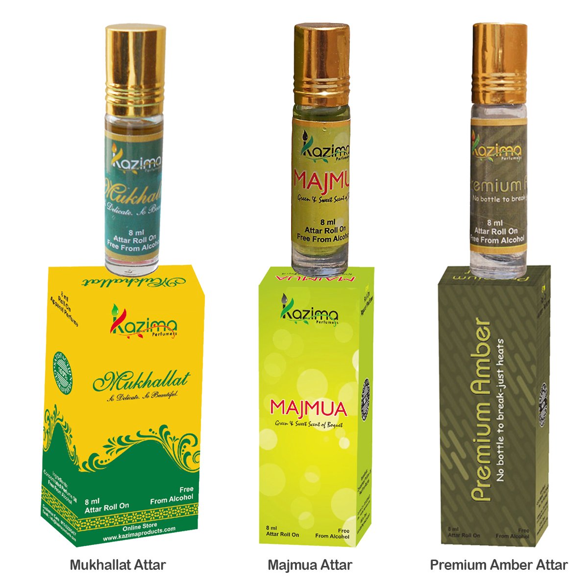 Buy KAZIMA Charming Concentrated Attar Perfume For Unisex Combo (3 Pcs ...