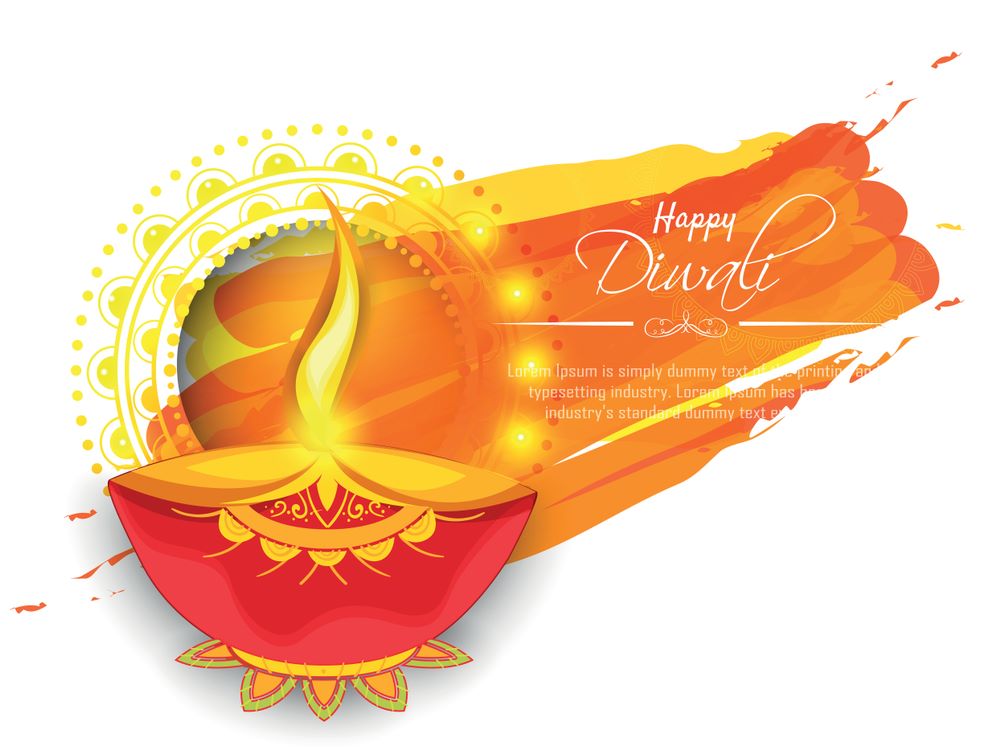 Buy a big diya happy diwali M |12x18 inch|sticker paper poster |Sticker ...