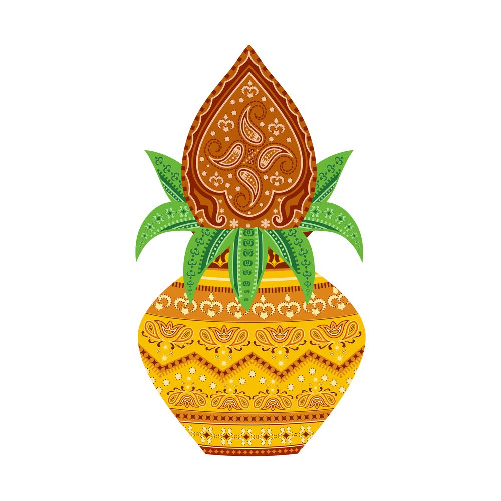 Buy kalash in floral design |12x18 inch|sticker paper poster |Sticker ...