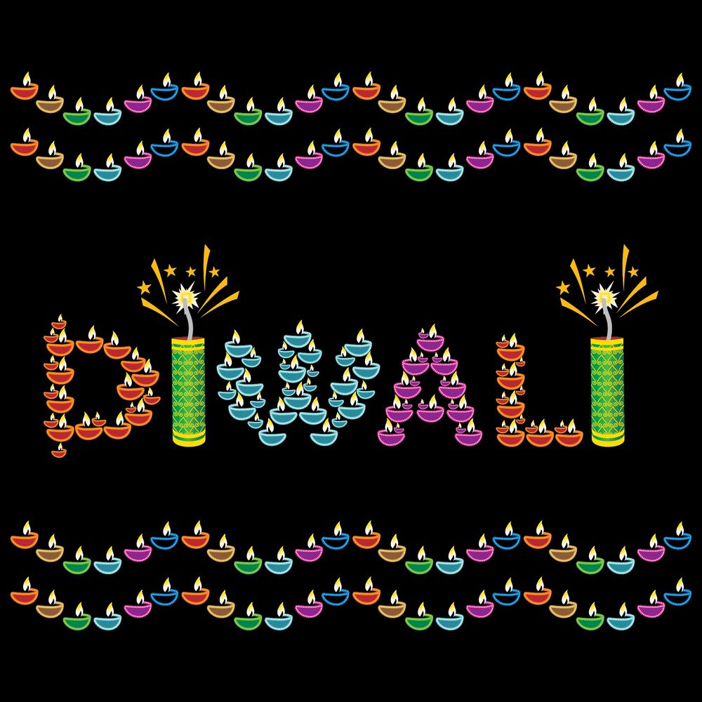 Buy colorful diwali |12x18 inch|sticker paper poster |Sticker Paper ...