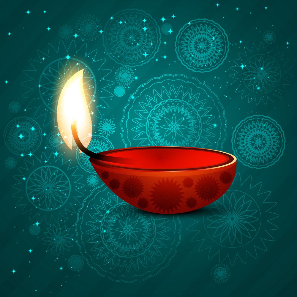 Buy Diya for Hindu festival |12x18 inch|sticker paper poster |Sticker ...