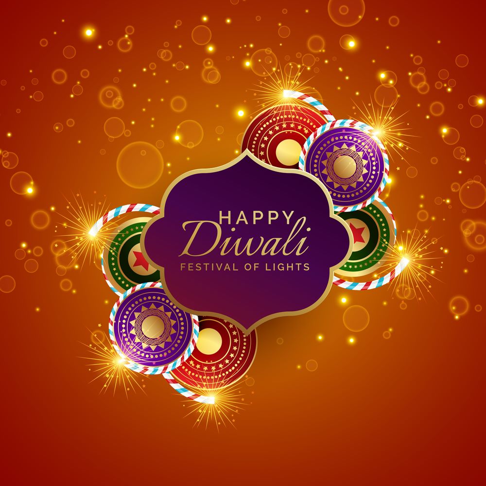 Buy happy diwali golden shiny M |12x18 inch|sticker paper poster ...