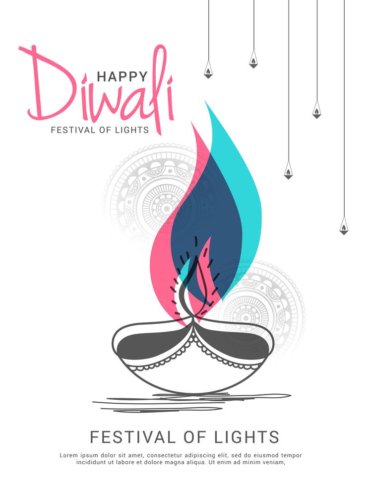 Buy happy diwali simple diya |12x18 inch|sticker paper poster |Sticker ...