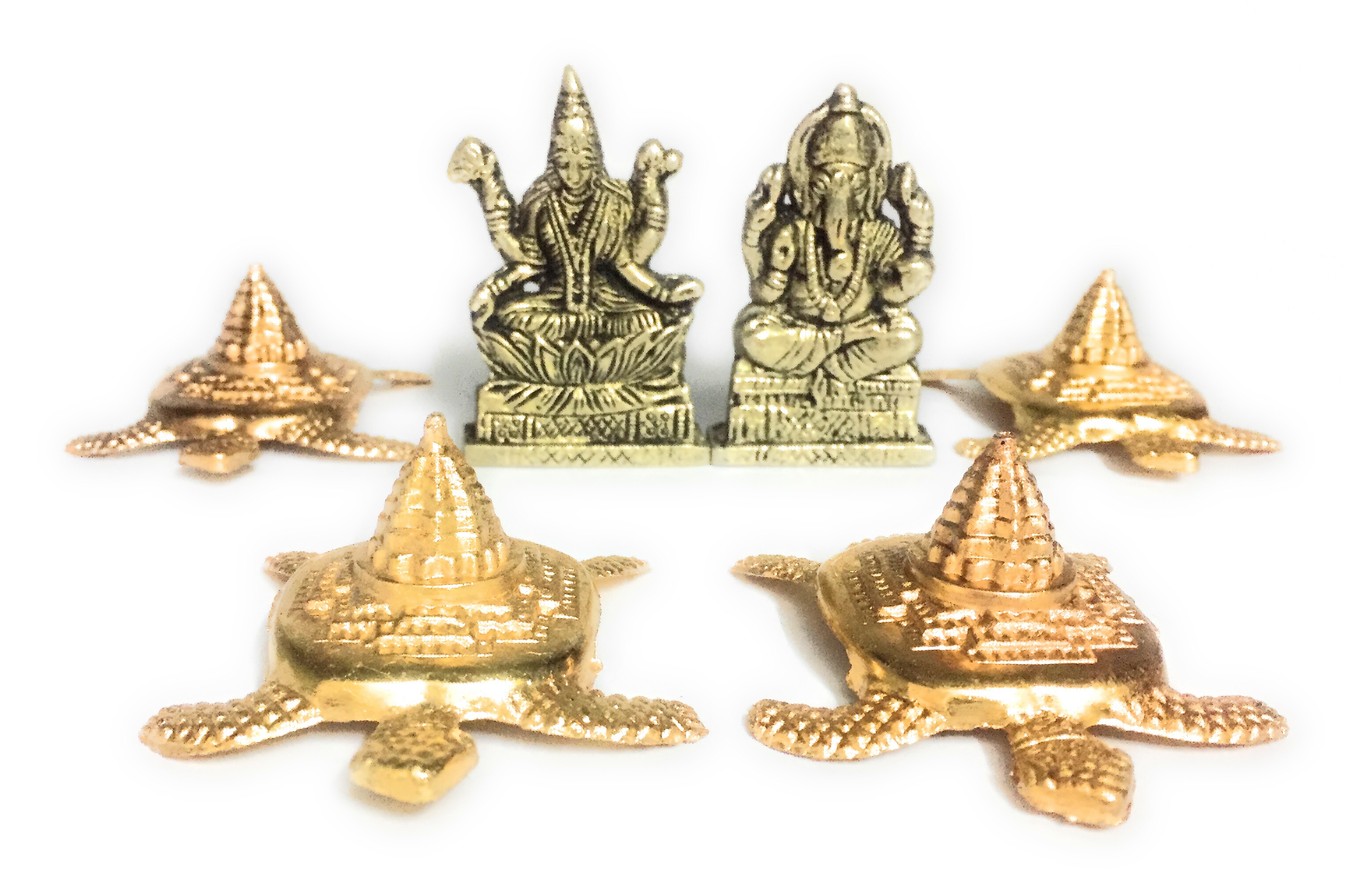 Buy G-MART India Hindu Lord Ganesha Lakshmi Idol Brass Pair of Laxmi ...