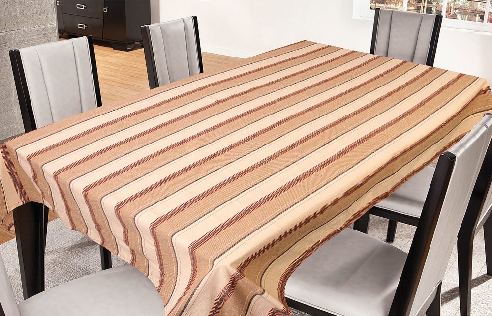 Buy CASA-NEST 100 Pure Cotton Beige Color Table Cover for 6 Seater ...