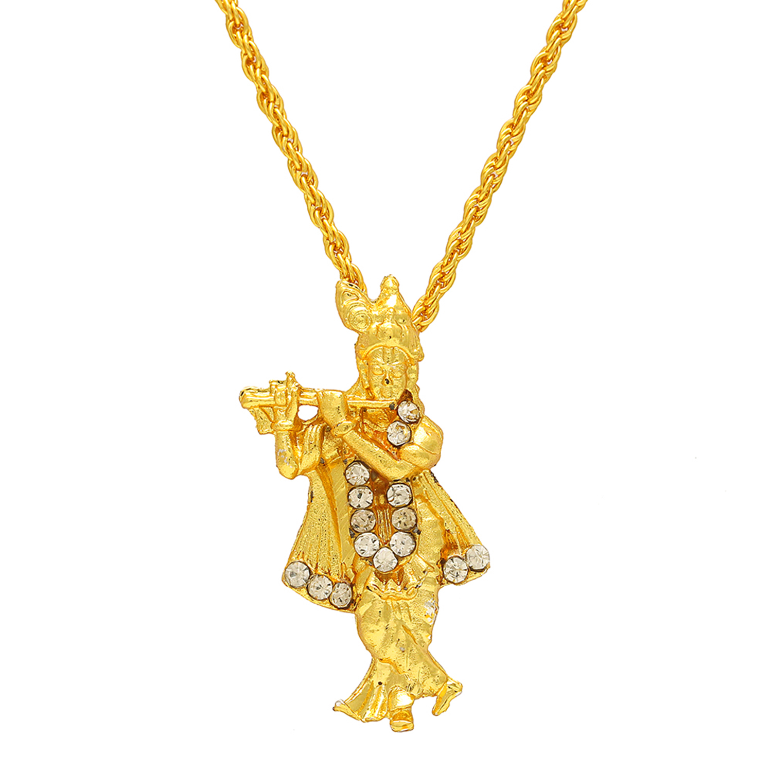 Buy MissMisterGold Plated Lord Krishna Religious God Pendant with Chain ...