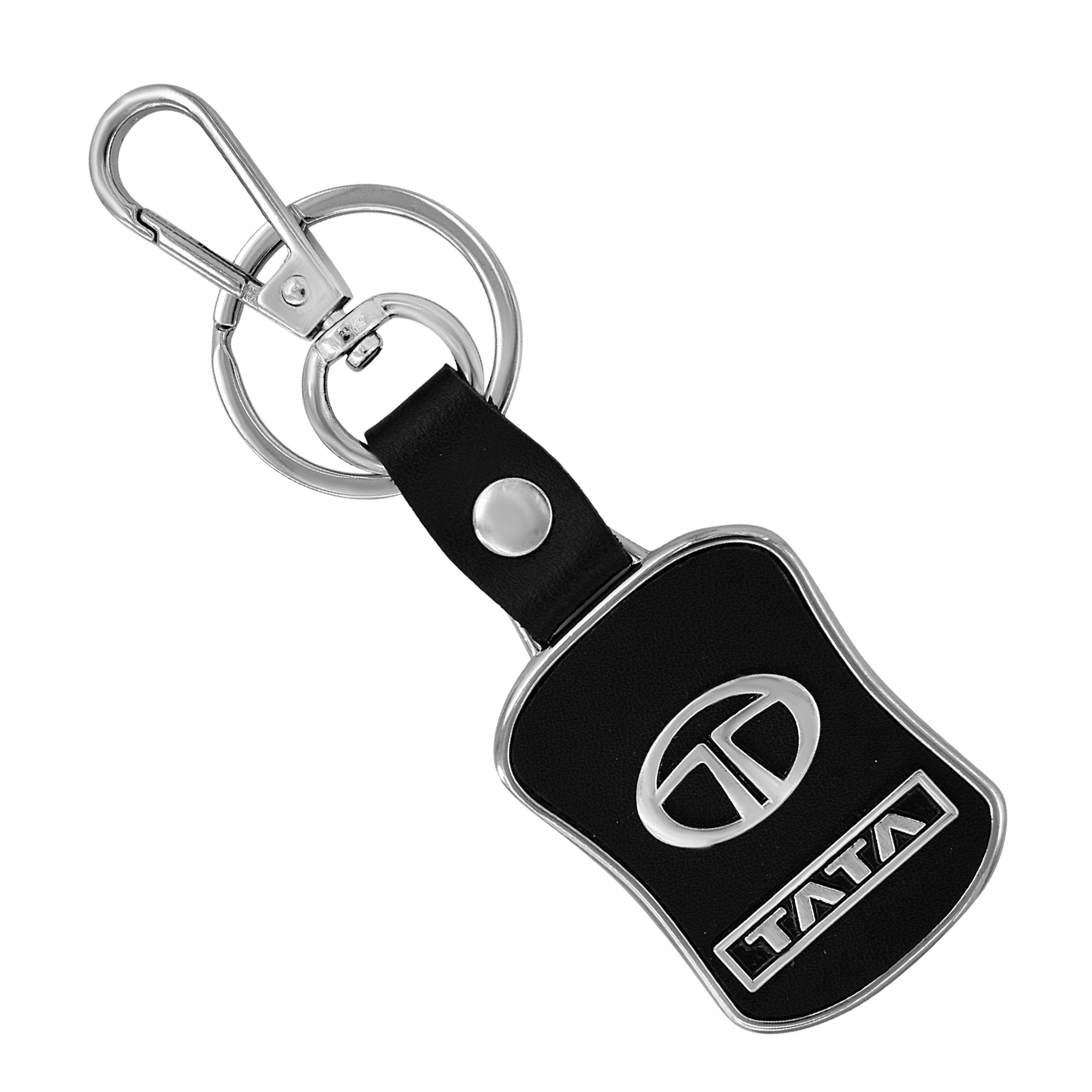 Buy MissMister Stainless steel Black coloured TATA logo keyring ...