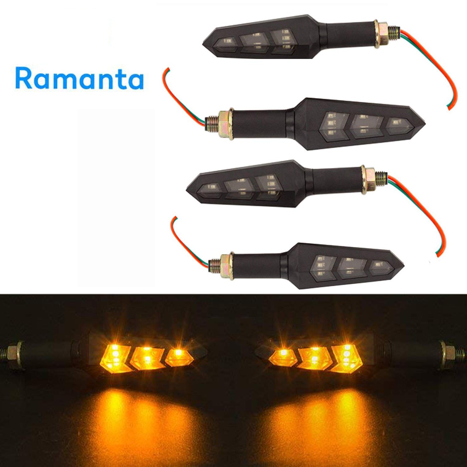 Buy Ramanta 4Pcs 6LED Motorcycle Bike Turn Signal Indicator Light ...