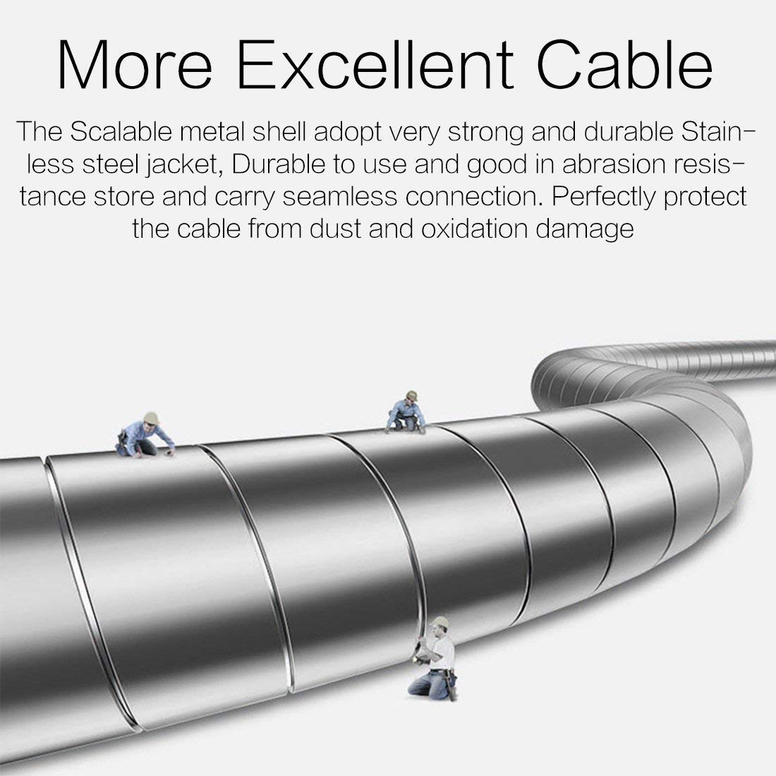 Buy Metal Aux Cable 3.5Mm Auxiliary Audio Male To Male Cable Zinc Alloy ...