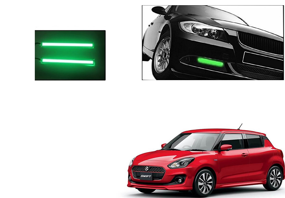 Buy Autoladders Slim Daytime Led Drl Lights Green Set Of 2 For Maruti ...