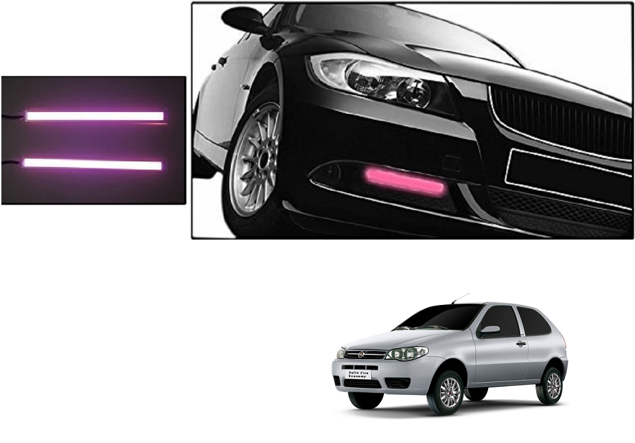 Buy Autoladders Slim Daytime LED DRL Lights Pink Set Of 2 For Fiat ...