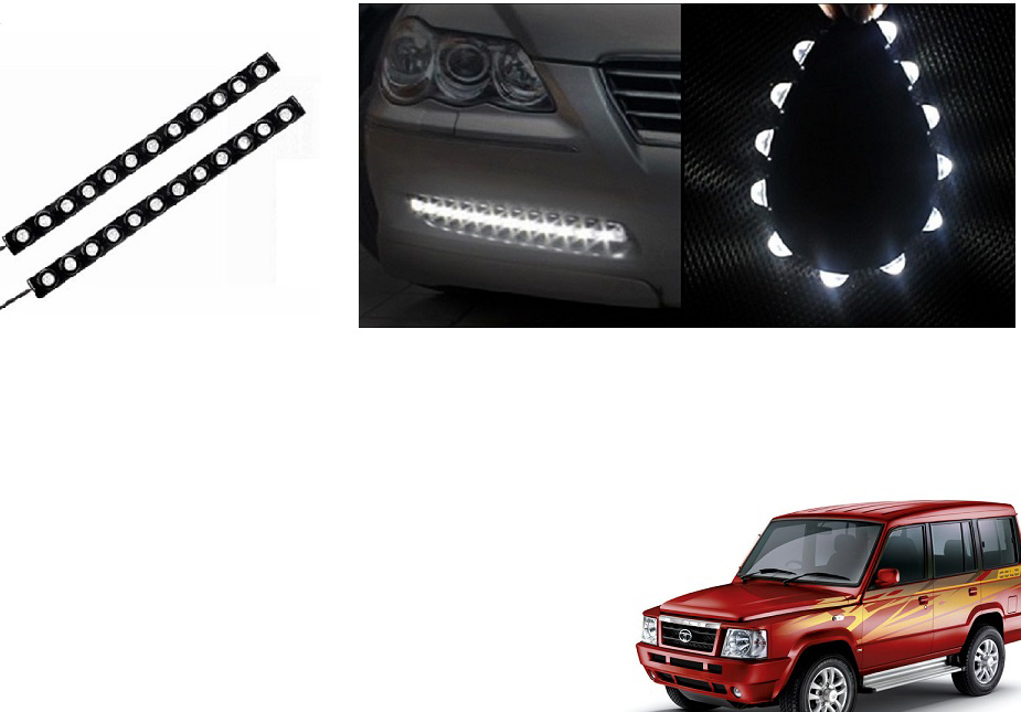 Buy Autoladders Dotted 12 Led White Drl Daytime Lights Set Of 2 For ...