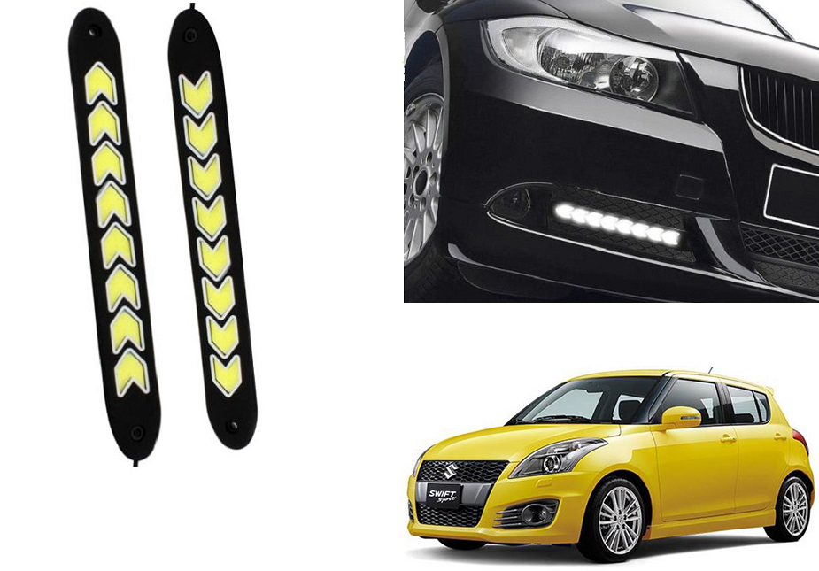 Buy Autoladders Slim Daytime Led Drl Arrow Shaped Set Of 2 White For ...