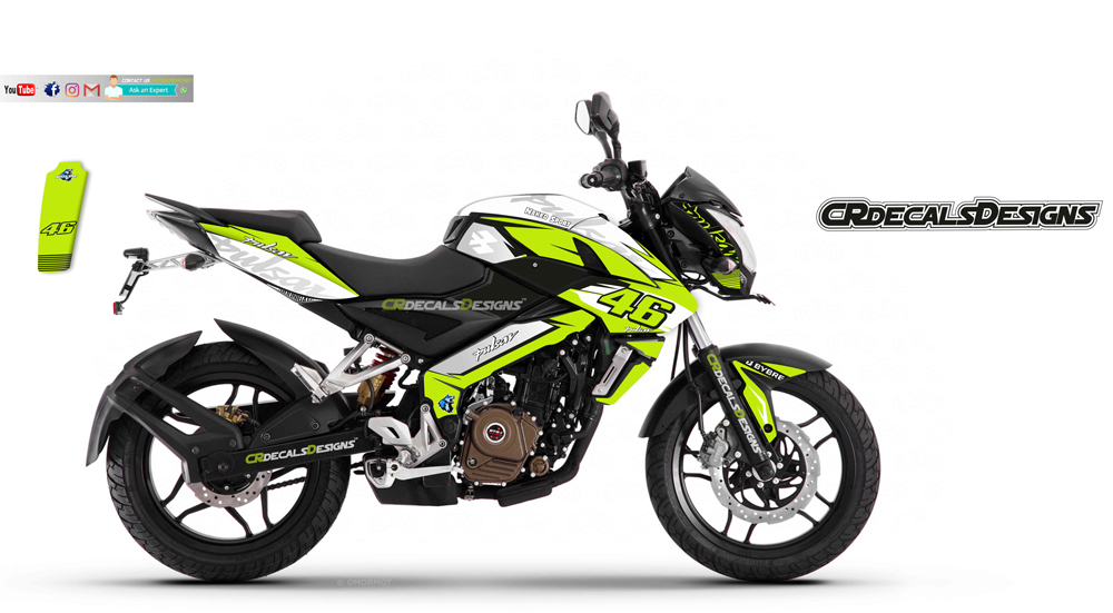 Buy CR Decals Pulsar Ns 160/200 Bike Custom Decals/ Wrap/ Stickers Race ...