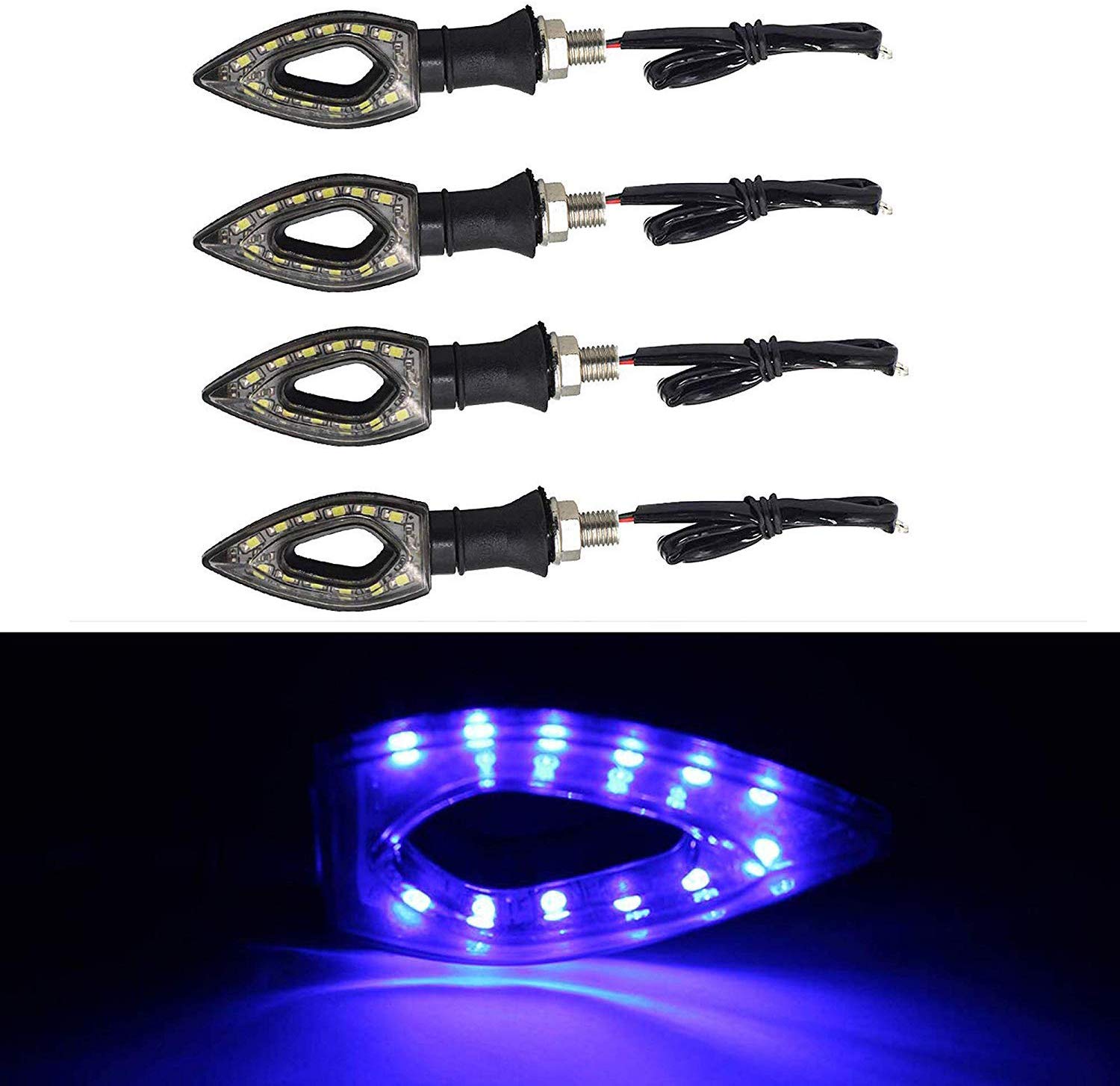 Buy Ramanta Set of 4 Motorcycle Turn Signals Lights 12V Universal Turn ...
