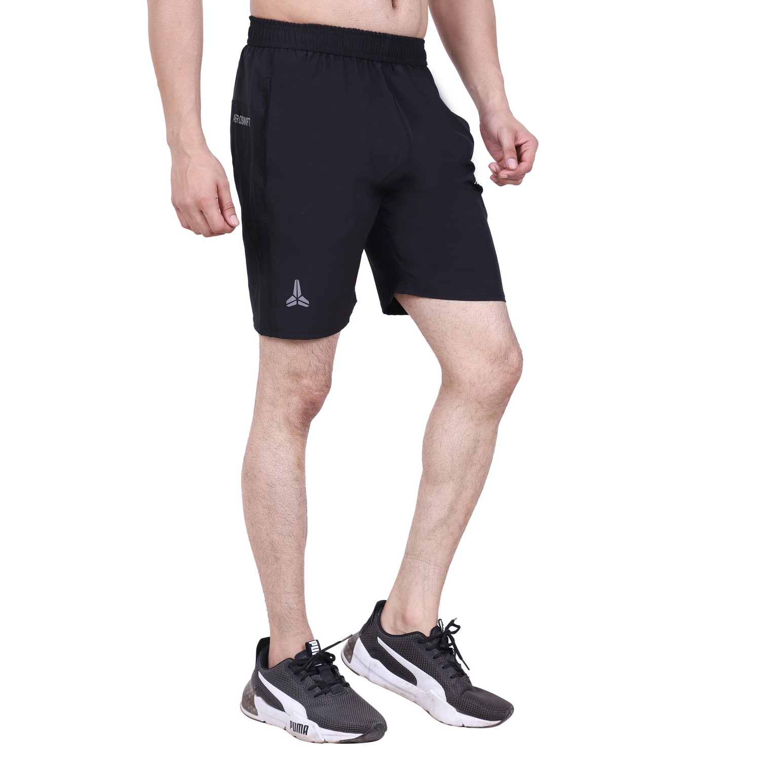 Buy Asthetix Black Polyester Lycra Plain Mens Short For Casual/Regular ...