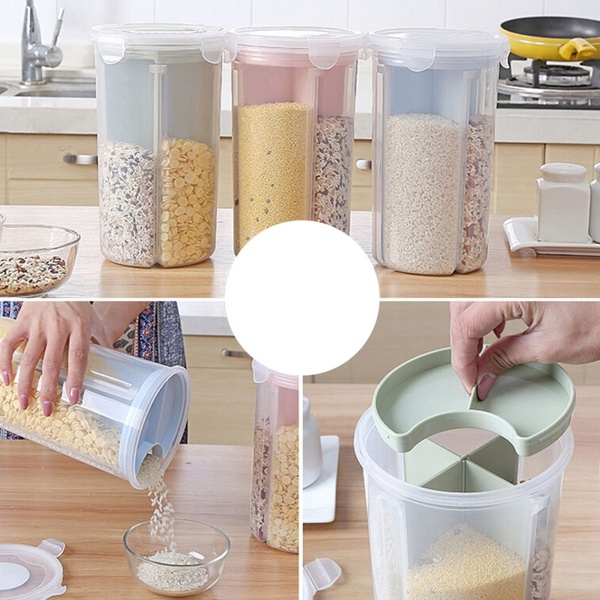Buy Gayatri 1Pc 4-Grids Transparent Food Storage Box Plastic Sealed ...