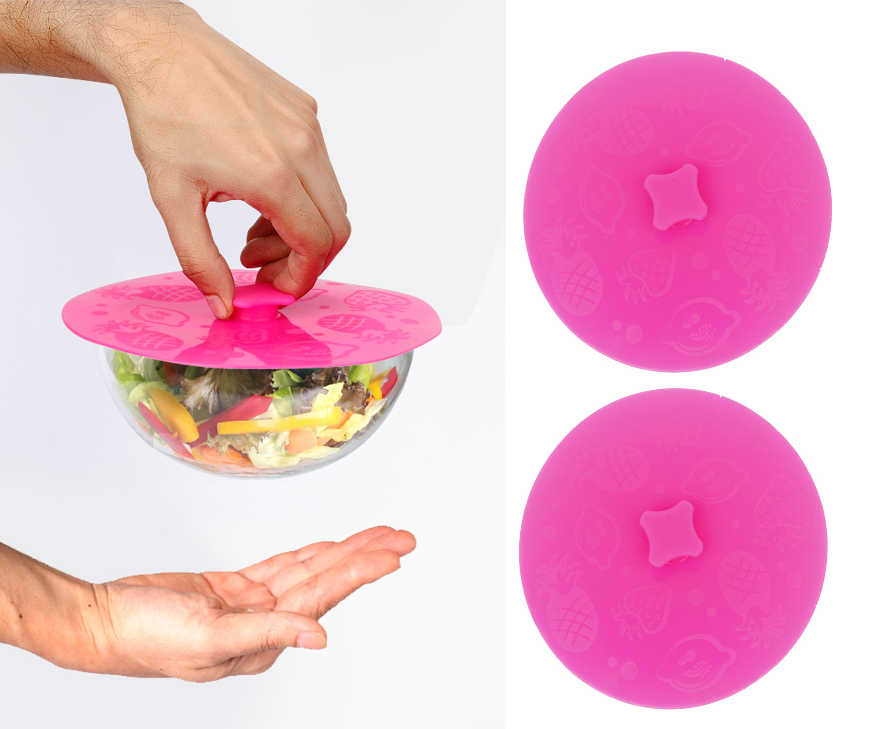 Buy Aradent Silicone Bowl Lids, Set Of 2 Reusable Suction Seal Covers ...