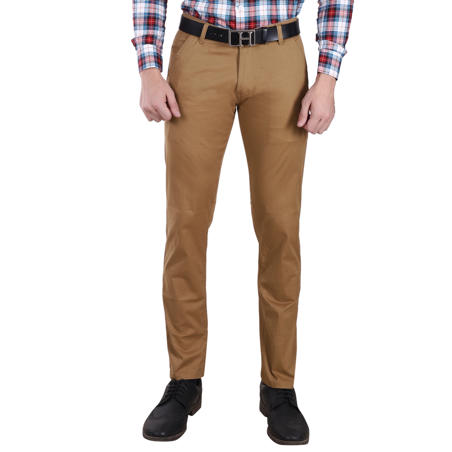Buy Starscollection Formal Slim Fit Brown Formal Pants for Mens Online ...