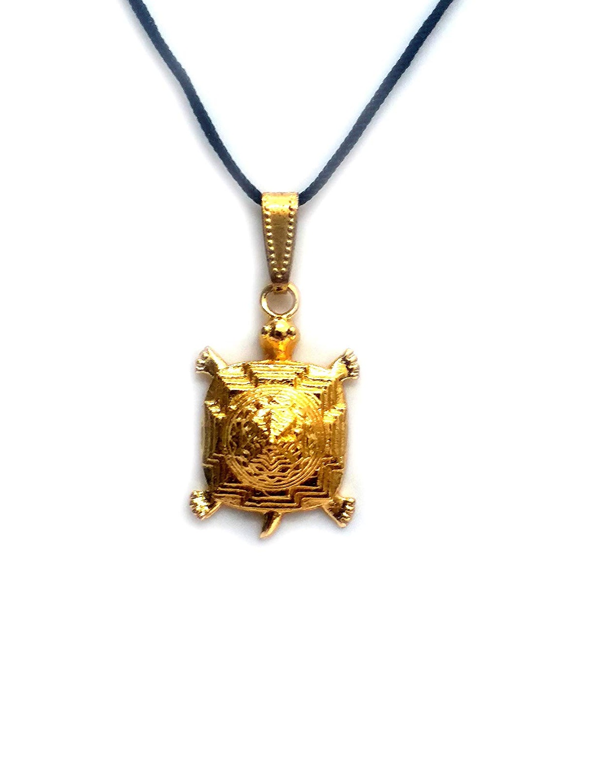 Buy Meru Tortoise Shri Yantra Metal Panchdhatu Gold Plated Pendant ...