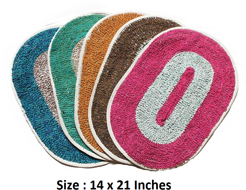 Buy K Decor Set Of 2 Attractive Oval Shaped Door Mat (14X21) Online ...