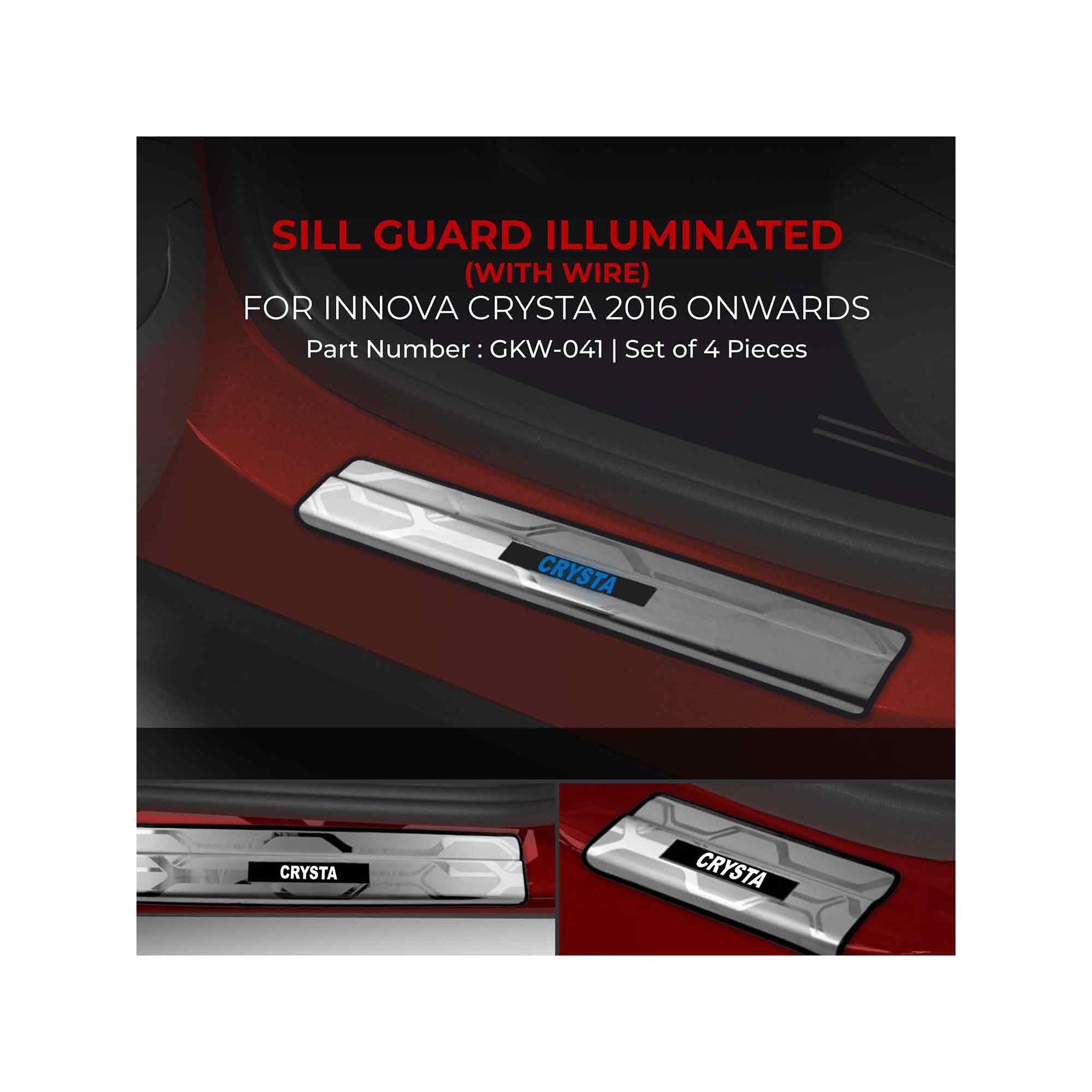 Buy Illuminated Door Sill Guard Scuff Plate For Toyota Innova Crysta ...