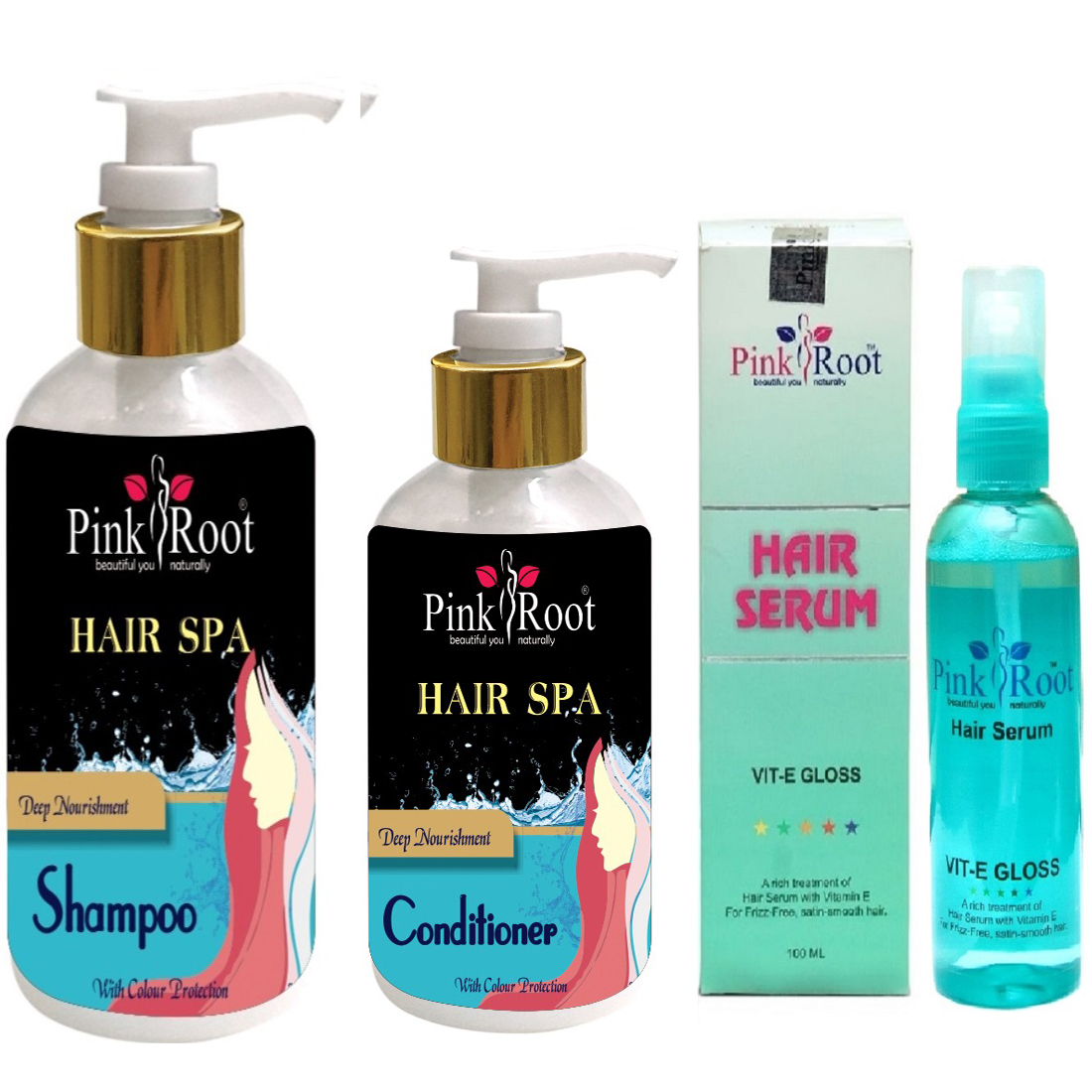 Buy Pink Root Hair Spa Shampoo Conditioner with Hair Serum Online ...