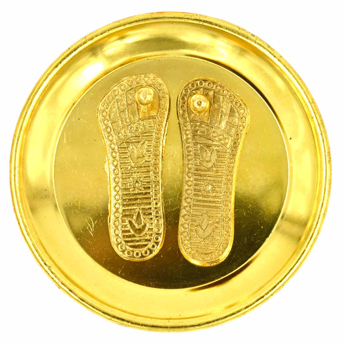 Buy Charan Paduka Golden Plate Mandir Pooja, Temple Puja, Fengshui ...