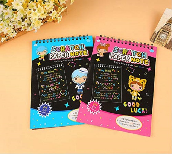 Buy REGAL Scratch Note Black Cardboard Sketch Notes for Kids Toy ...