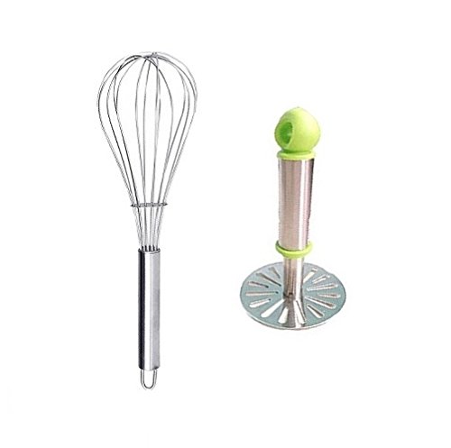Buy Vessel Crew (small masher+egg beater) Combo of Stainless Steel Egg ...