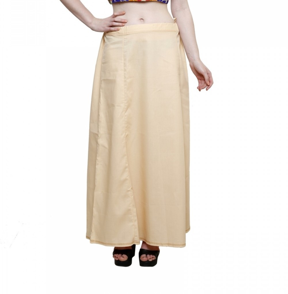 Buy Fashionable Cliq Women's Cotton Petticoat Off White Free Size ...