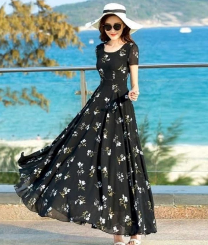 Buy Raabta RWD-01026 Black Flower Print Dress Online @ ₹510 from ShopClues