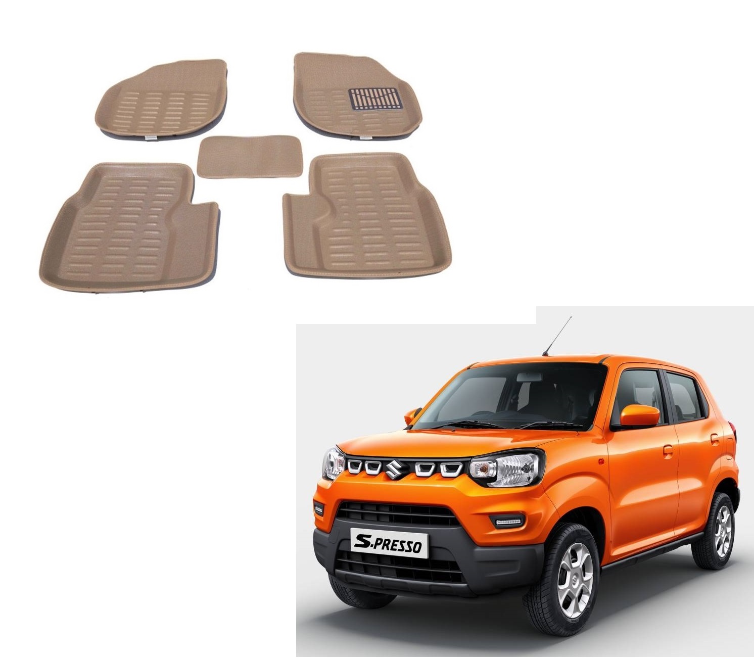 Buy Auto Addict Car 3D Mats Foot mat Beige Color for Maruti Suzuki S ...
