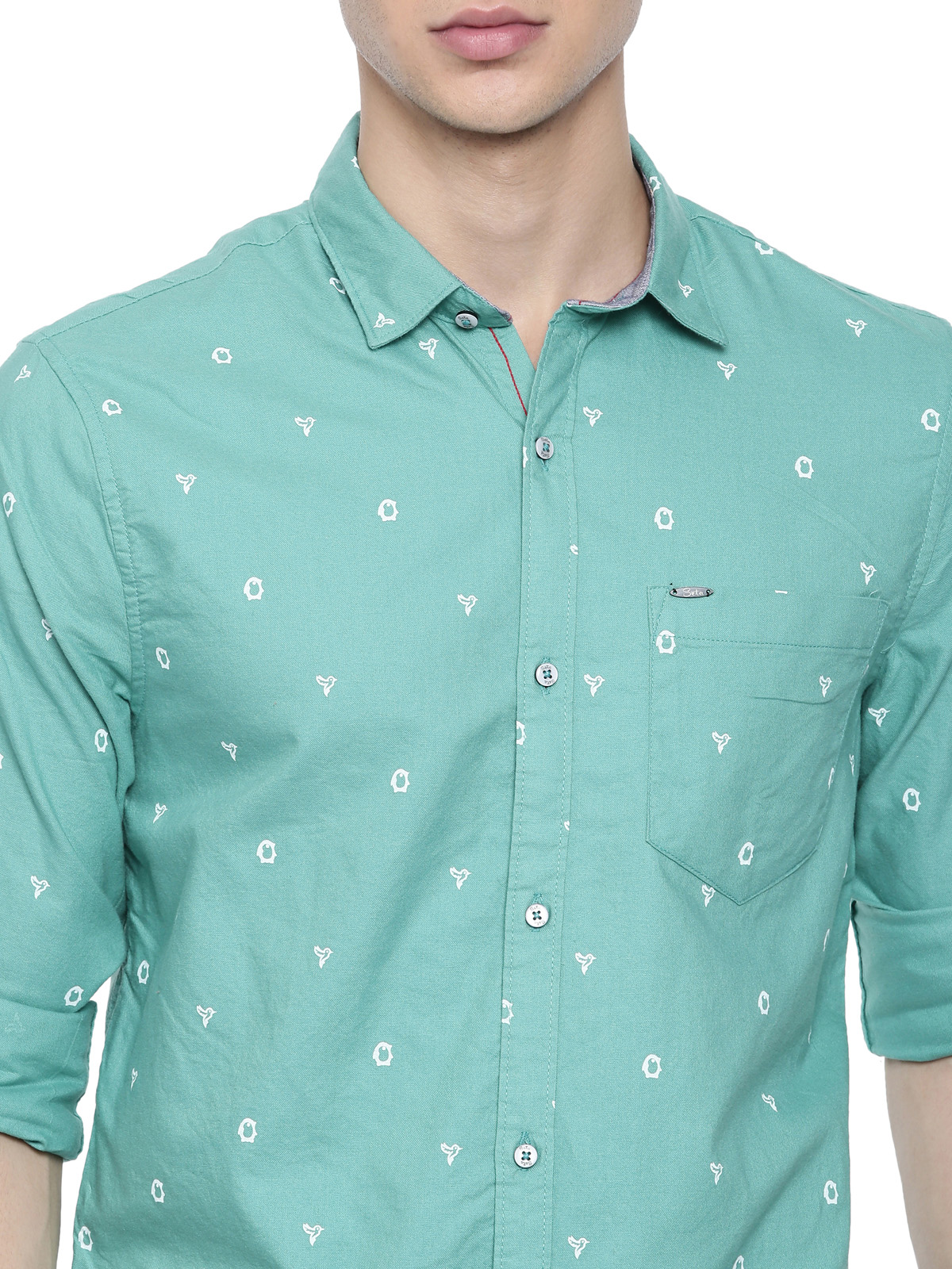 Buy Seta Men's Turquoise Printed Casual Shirts Online @ ₹717 from ShopClues