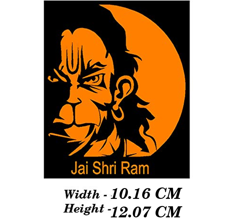 Buy SIMPLE N SOBER-Bajrang Bali Lord Hanuman Orange Radium sticker with ...