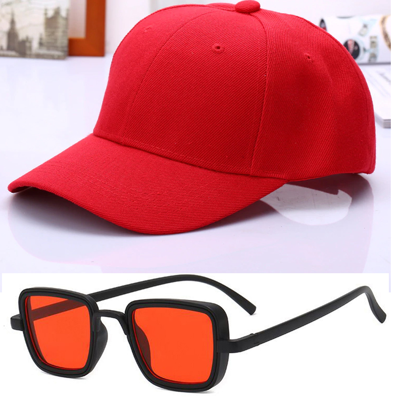 Buy Combo of Davidson Red Square Sunglasses and Baseball Cap For Men ...